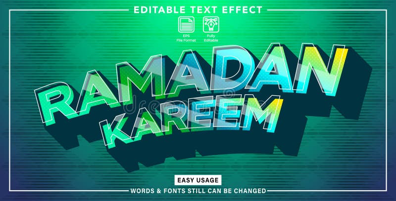 Editable Text Effect Ramadan Event Styles Stock Vector - Illustration ...