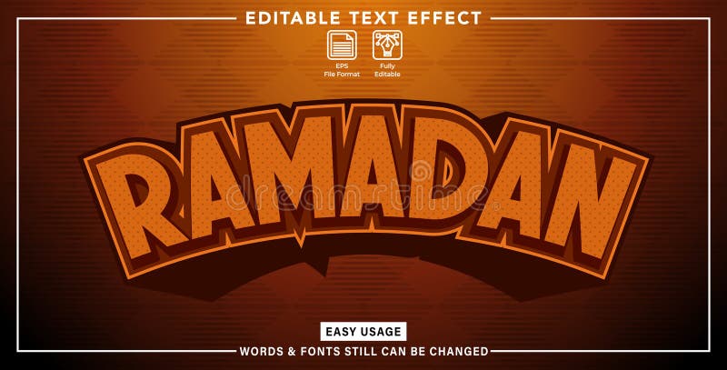 Editable Text Effect Ramadan Event Styles Stock Vector - Illustration ...