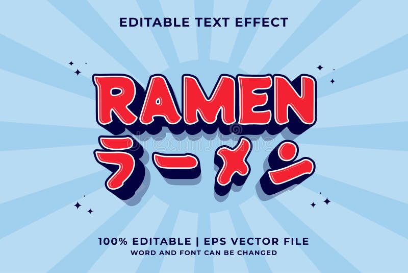 Editable Text Effect Ramen 3d Cartoon Template Style Premium Vector ...