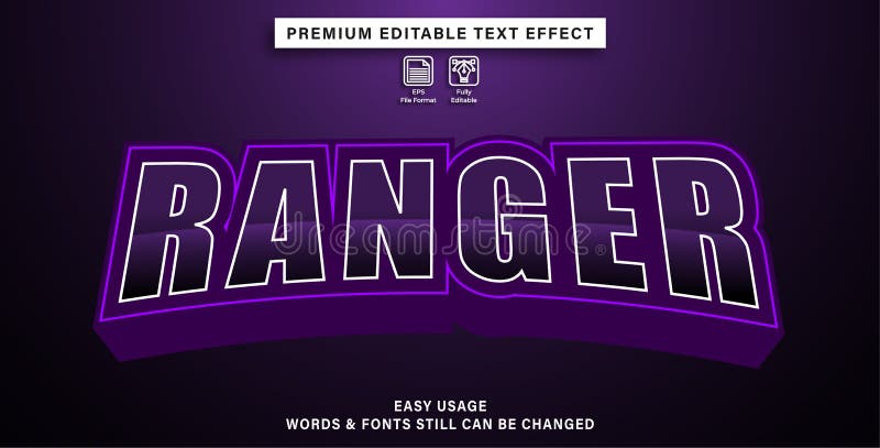 Editable Text Effect Ranger Stock Vector - Illustration of character ...