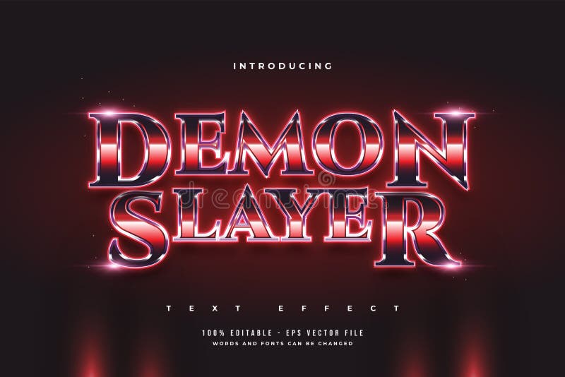 Editable Text Effect in Red Demon Style with Retro and Futuristic ...