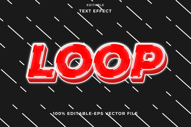 Editable Text Effect Red Loop Stock Vector - Illustration of modern ...