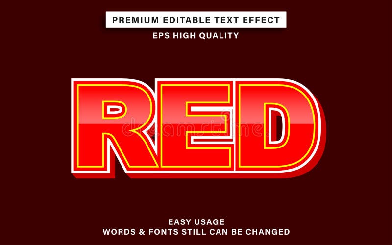 Editable Text Effect Red Style Stock Vector - Illustration of ...