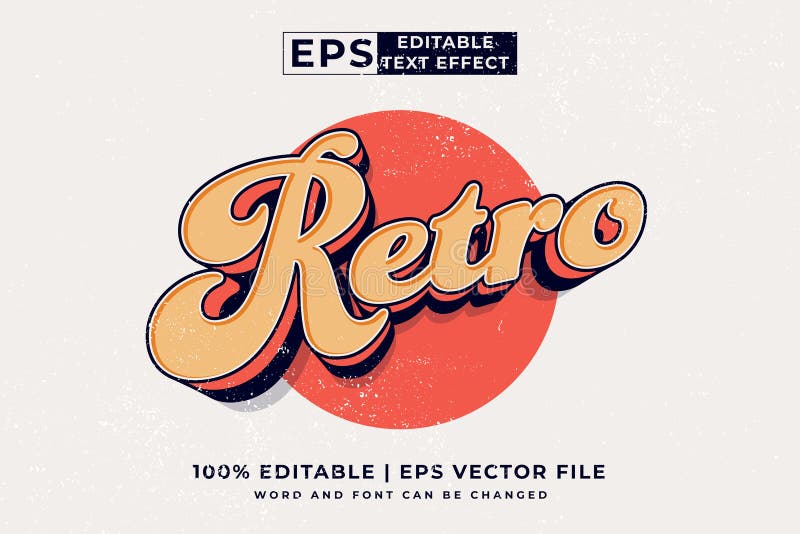 Editable Text Effect Retro 3d Cartoon Style Premium Vector Stock Vector - Illustration of ...