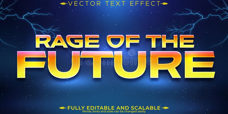 Editable Text Effect Retro, 3d Vintage and Future Font Style Stock ...