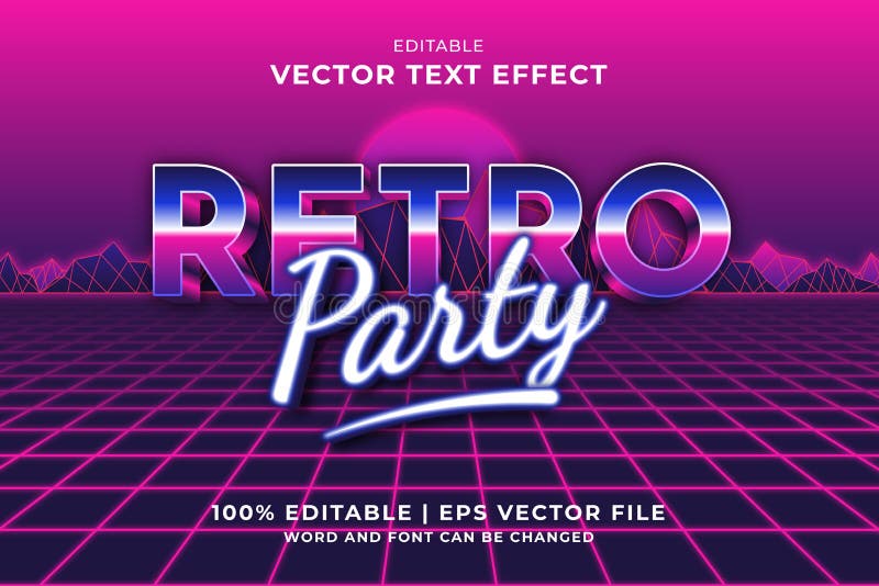 Editable Text Effect Retro Party 3d 80s Template Style Premium Vector ...
