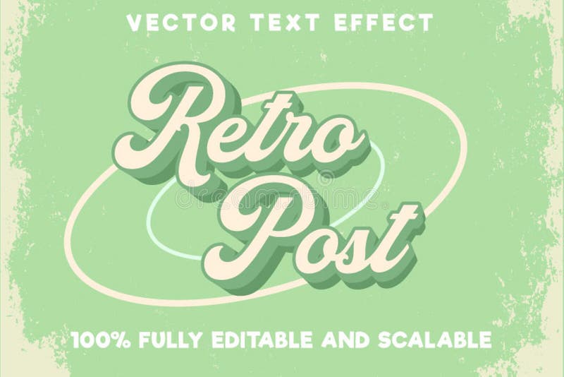 Editable Text Effect Retro Post with Vintage Style Stock Vector ...