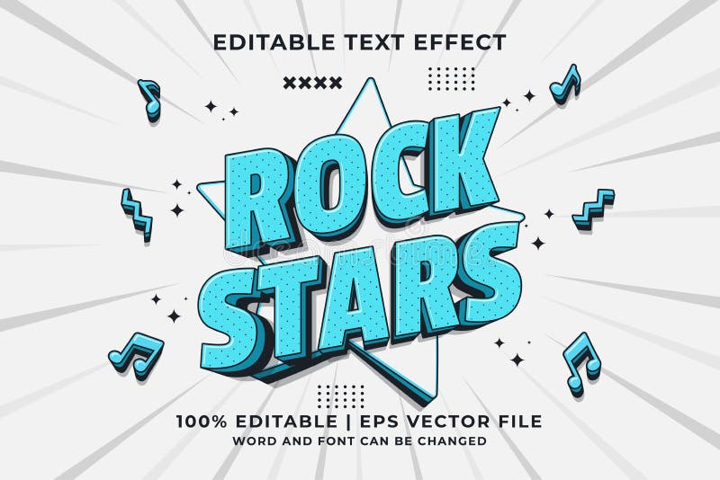 Editable Text Effect - Rock Stars 3d Cartoon Template Style Premium ...