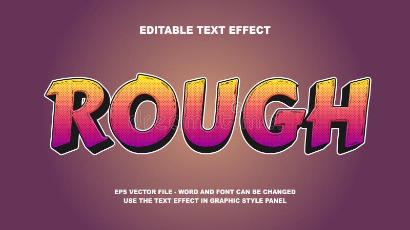 Editable Text Effect Rough 3D Vector Template Stock Illustration - Illustration of text, graphic ...