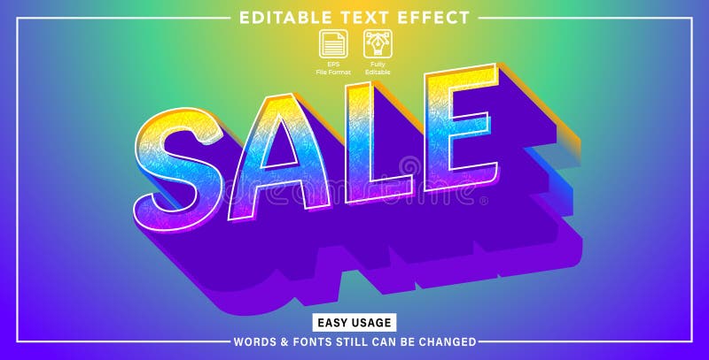 Editable Text Effect Sale Promo Style Stock Illustration - Illustration ...