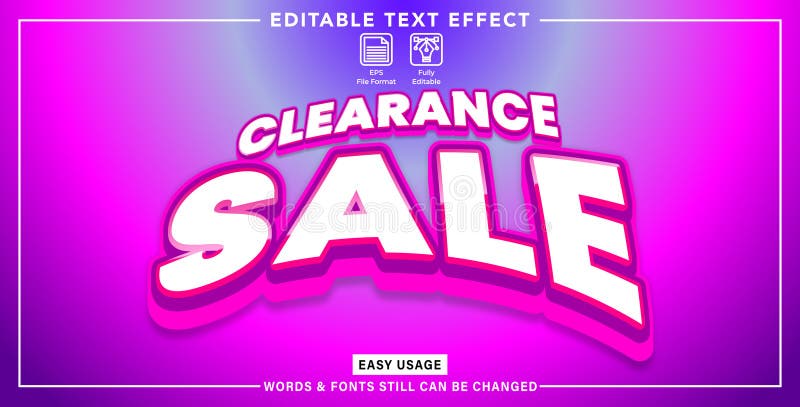 Editable Text Effect Sale Promo Style Stock Illustration - Illustration ...