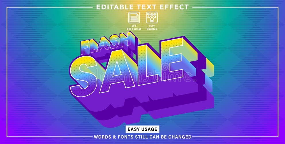 Editable Text Effect Sale Promo Style Stock Vector - Illustration of ...