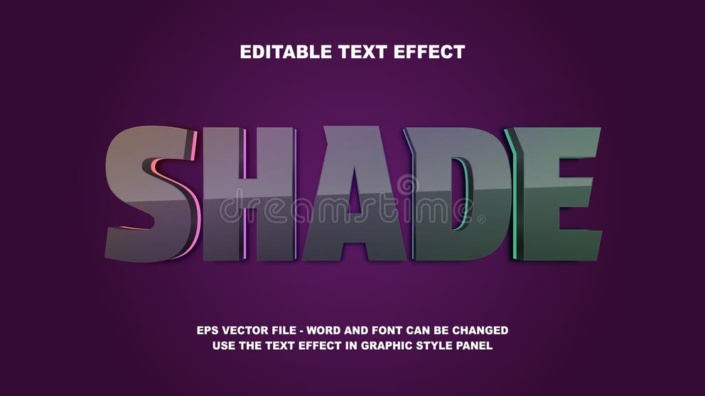 Editable Text Effect Shade 3D Vector Template Stock Vector ...