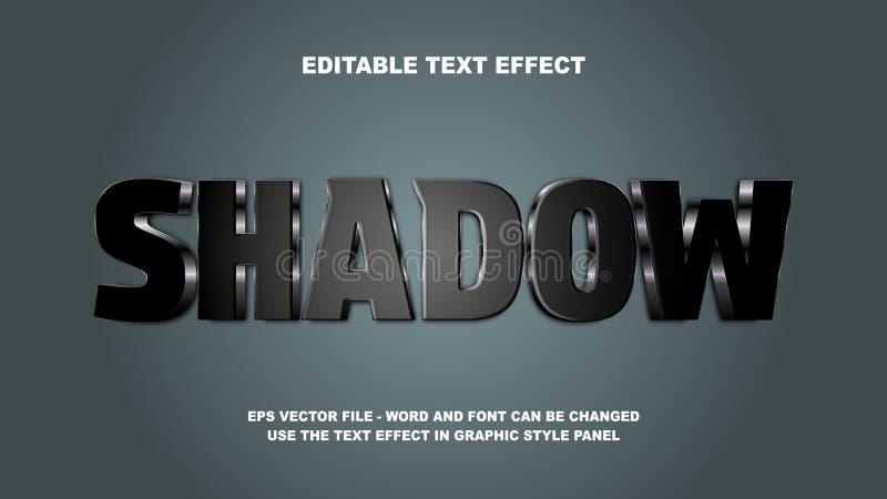 Editable Text Effect Shadow 3D Vector Template Stock Vector - Illustration of editable, letter ...