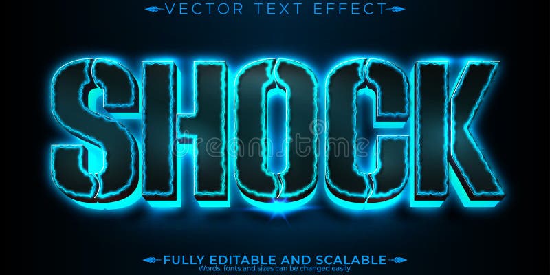Editable Text Effect Shock, 3d Electric and Bolt Font Style Stock ...