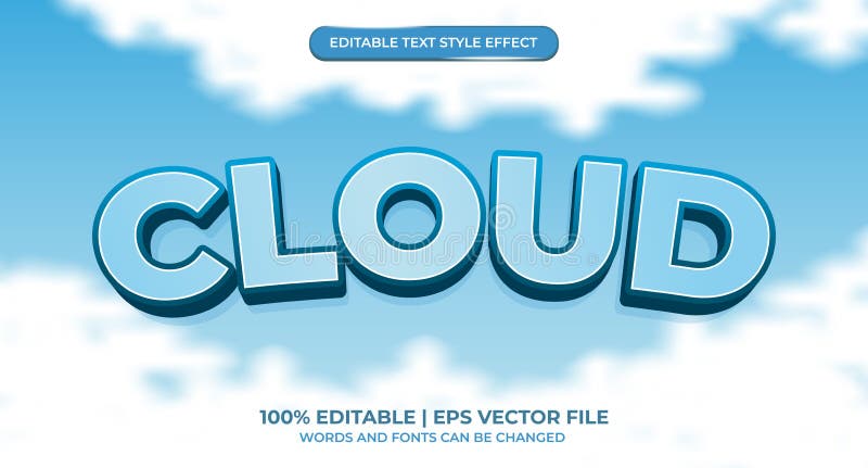 Editable Text Effect Sky and Cloud Style Stock Vector - Illustration of ...