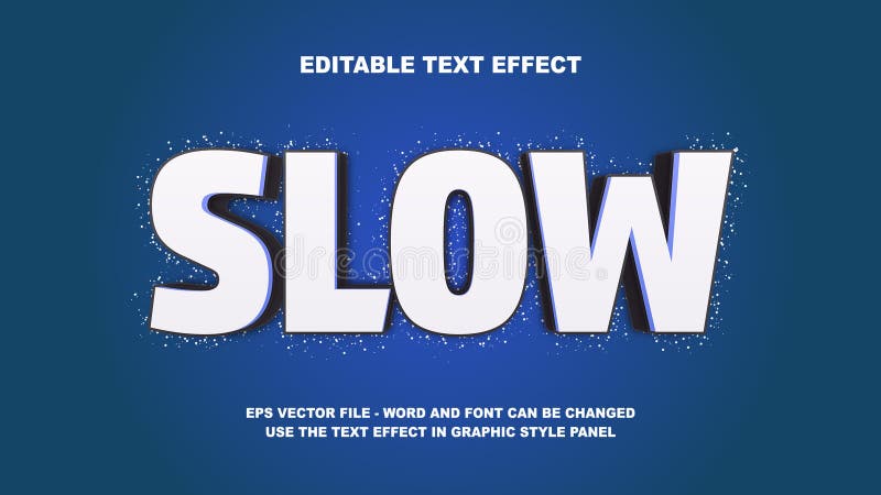 Editable Text Effect Slow 3D Vector Template Stock Vector ...