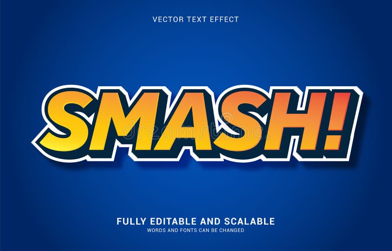 Editable Text Effect, Smash Style Stock Vector - Illustration of smash ...