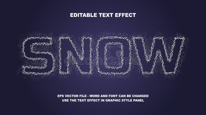 Editable Text Effect Snow 3D Vector Template Stock Vector ...