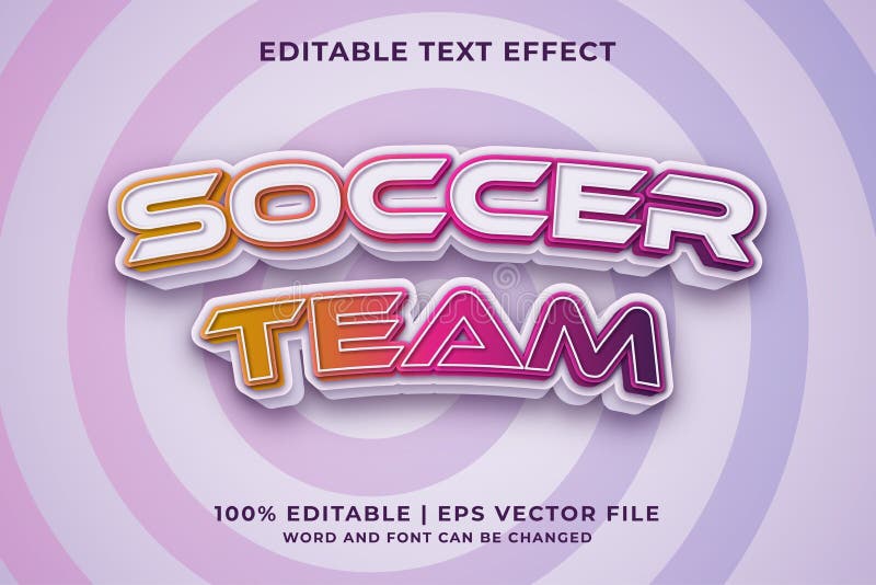 Editable Text Effect - Soccer Team 3d Template Style Premium Vector ...