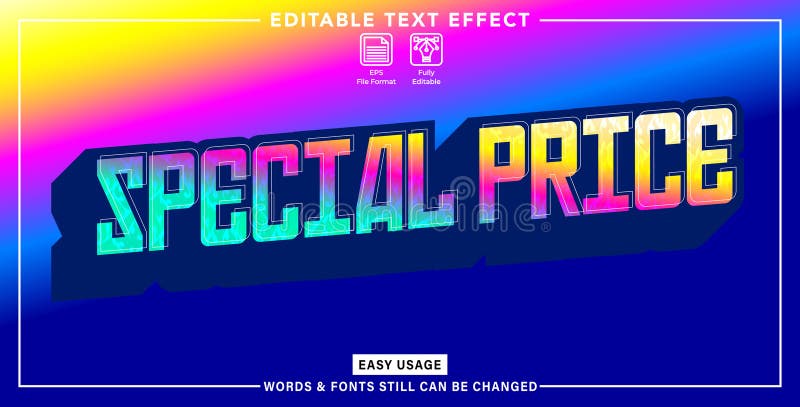 Editable Text Effect Special Price Styles Stock Illustration ...