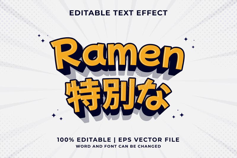 Editable Text Effect Special Ramen 3d Cartoon Template Style Premium ...