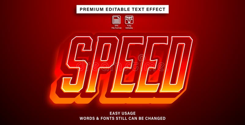 Editable text effect speed stock vector. Illustration of sign - 323581037