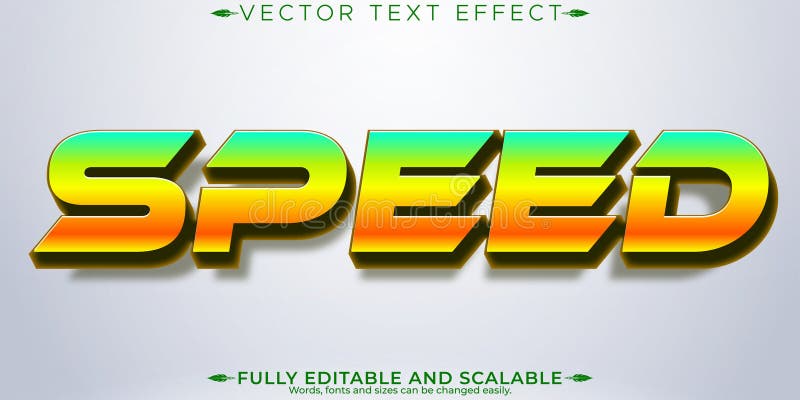 Editable Text Effect Speed, 3d Racer and Fast Font Style Stock Vector ...