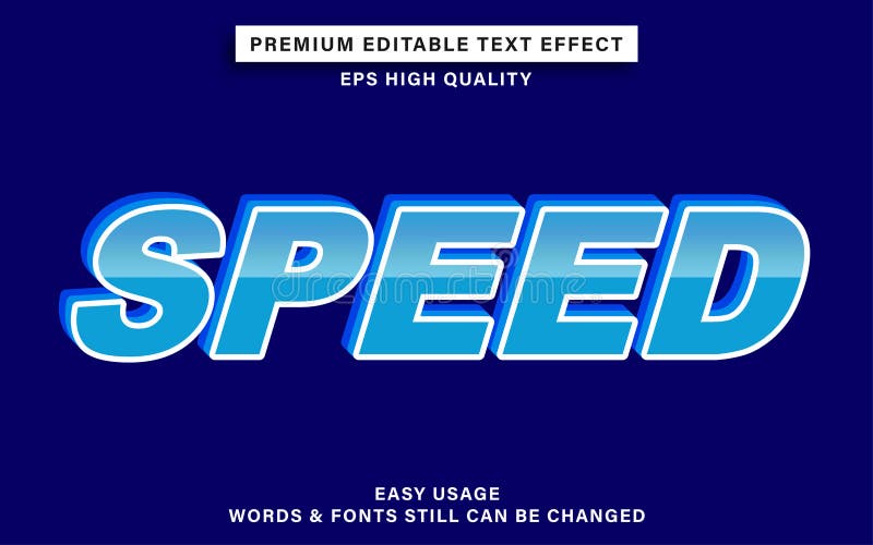 Editable Text Effect Speed Style Stock Vector - Illustration of shadow ...