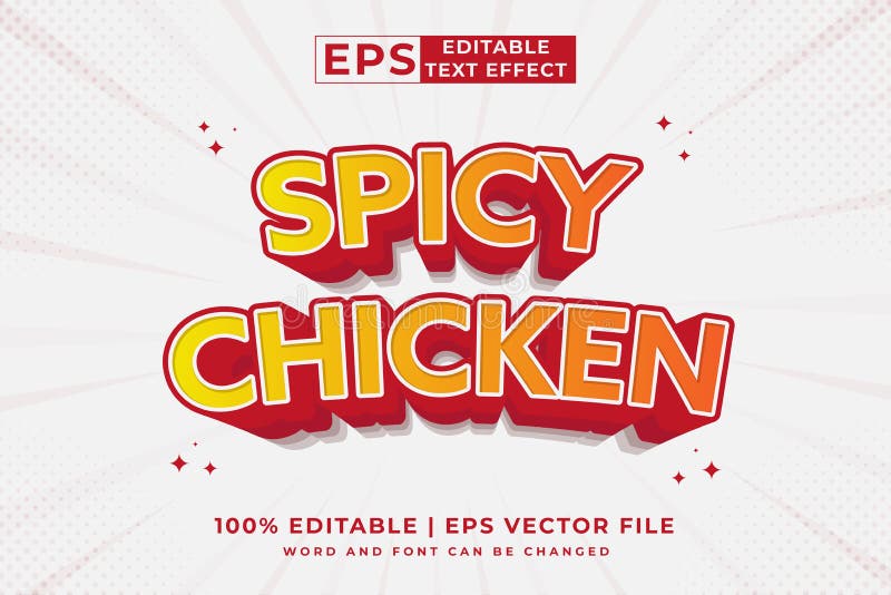 Spicy Font Text Effect Editable Stock Vector - Illustration of graphic ...