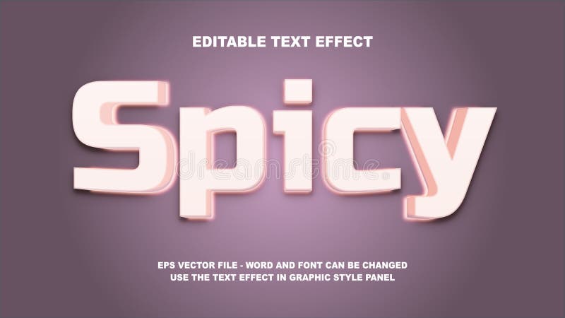 Editable Text Effect Spicy 3D Vector Template Stock Vector ...