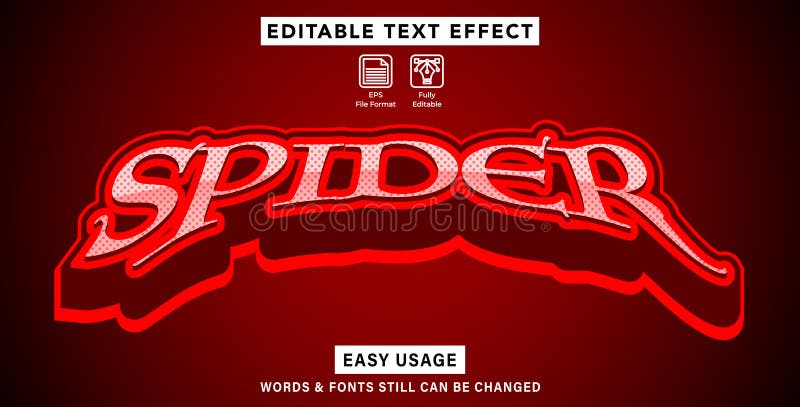 Editable Text Effect Spider Theme Stock Illustration - Illustration of ...