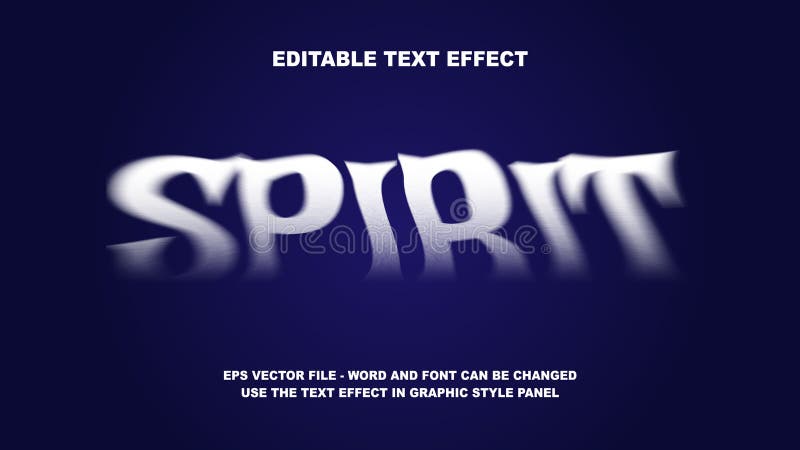 Editable Text Effect Spirit 3D Vector Template Stock Vector ...