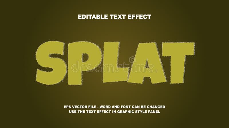 Editable Text Effect Splat 3D Vector Template Stock Vector ...