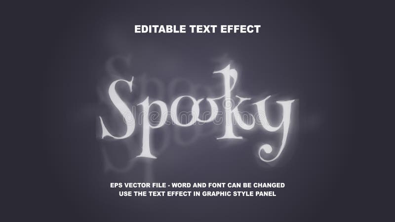 Editable Text Effect Spooky 3D Vector Template Stock Vector ...