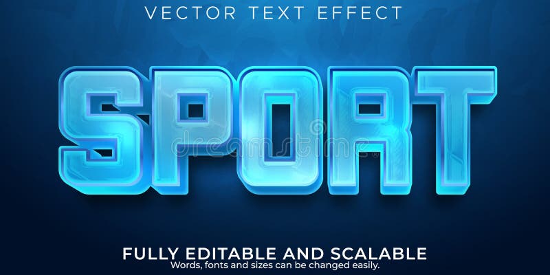 Editable Text Effect Sport, 3d Blue and Shiny Font Style Stock Vector ...