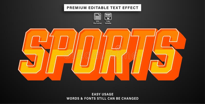 Editable Text Effect Sports Stock Illustrations – 307 Editable Text ...