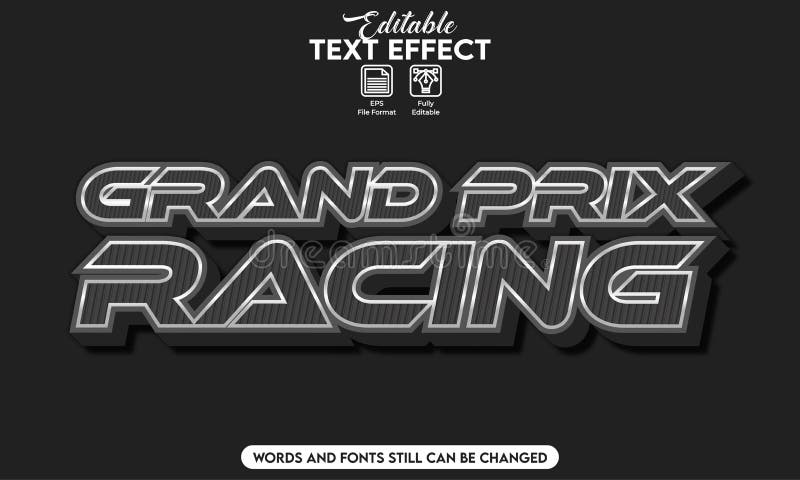 Editable Text Effect Sports Grand Prix Racing Stock Vector ...