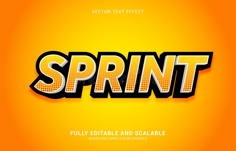 Editable Text Effect, Sprint Style Stock Vector - Illustration of sign ...