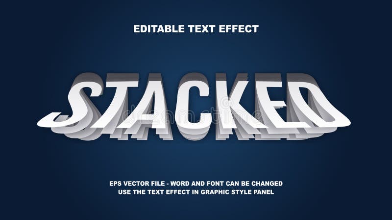 Editable Text Effect Stacked 3D Vector Template Stock Vector ...
