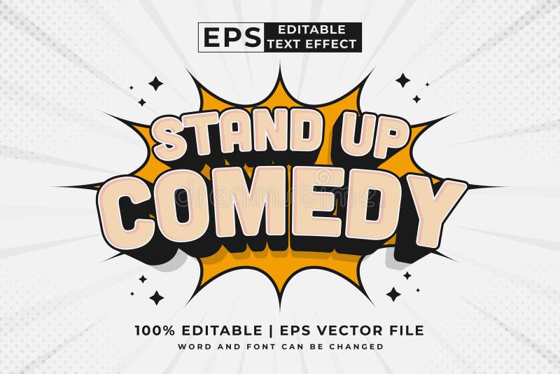 Editable Text Effect Stand Up Comedy Comic 3d Cartoon Style Premium ...