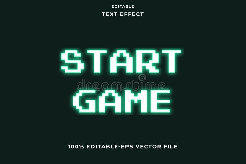 Editable Text Effect Start Game Stock Vector - Illustration of style ...