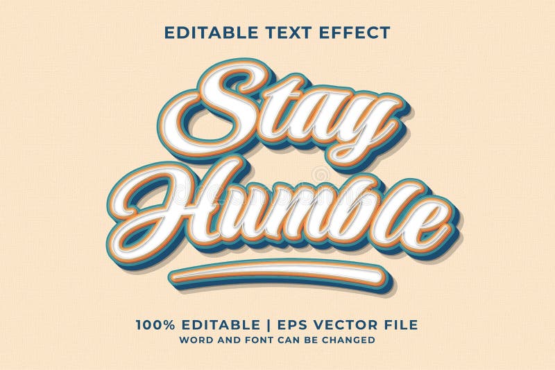 Editable Text Effect - Stay Humble Vintage 3d Template Style Premium ...