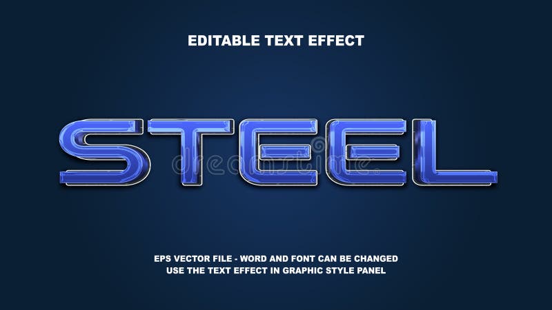Editable Text Effect Steel 3D Vector Template Stock Vector ...