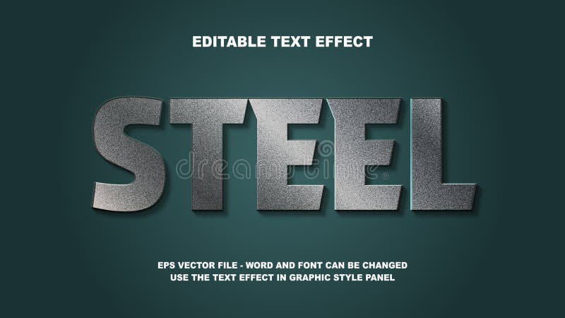 Editable Text Effect Steel 3D Vector Template Stock Vector ...