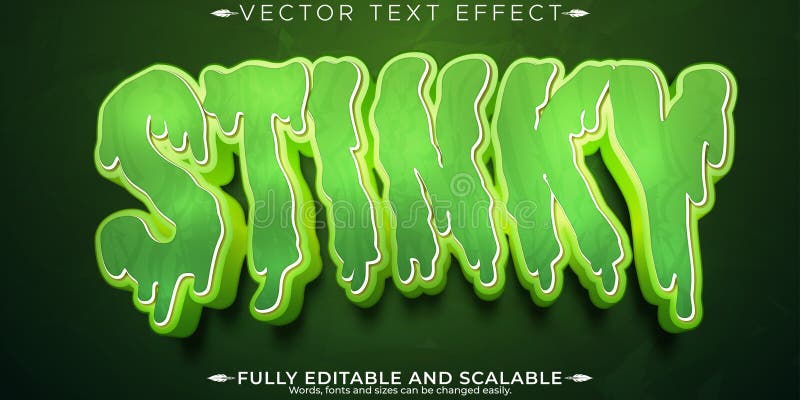 Editable Text Effect, Stinky Smell Text Style Stock Vector ...