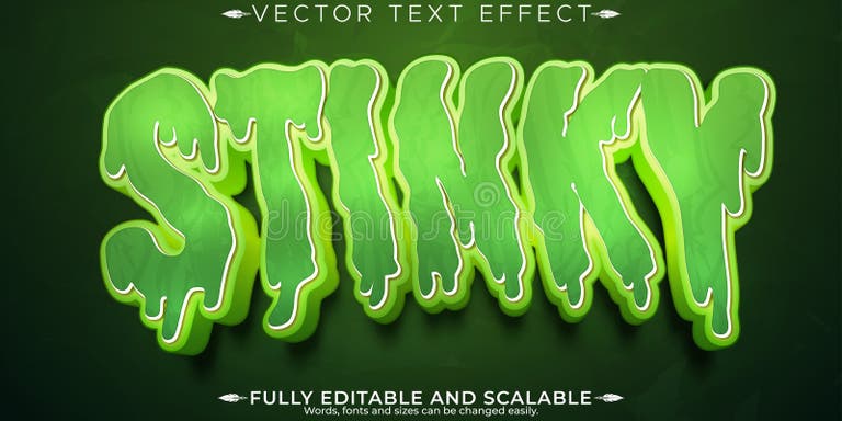 Editable Text Effect, Stinky Smell Text Style Stock Vector ...
