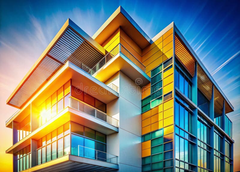 Editable Text Effect Stock Photo Modern Architecture Cutout Design for ...