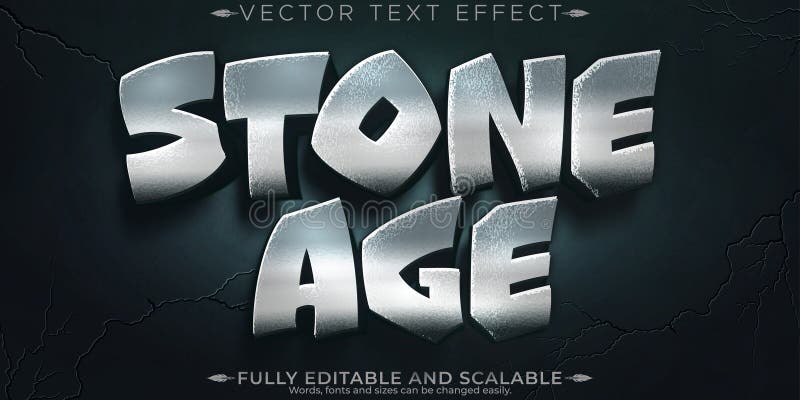Editable Text Effect Stone Age, 3d Stone and History Font Style Stock ...