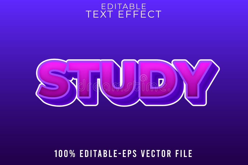 Editable Text Effect Study with Back To School Style Stock Vector ...